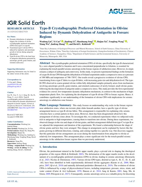 Type‐b Crystallographic Preferred Orientation In Olivine Induced By