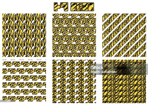 호랑이 패턴과 2022 숫자일본 카타카나 호랑이 캐릭터를 배치하여 만든 패턴새해 카드 소재 세트 0명에 대한 스톡 벡터 아트 및 기타 이미지 Istock
