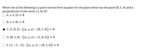 Solved Which One Of The Following Is A Point Parallel Form