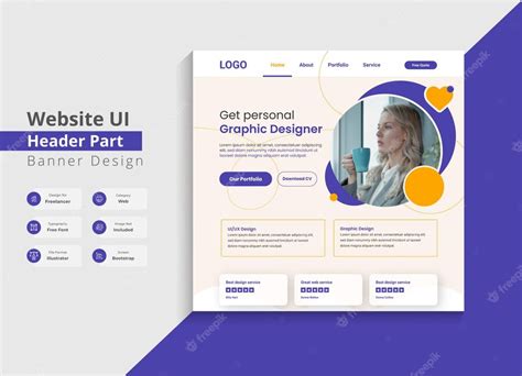 Premium Vector Professional Portfolio Web Header Design