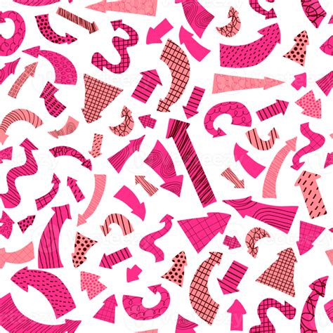 Seamless Pattern With Pink Arrows PNG