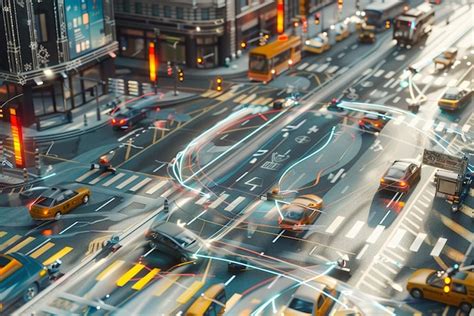 Smart Transportation With Autonomous Vehicles Premium Ai Generated Image