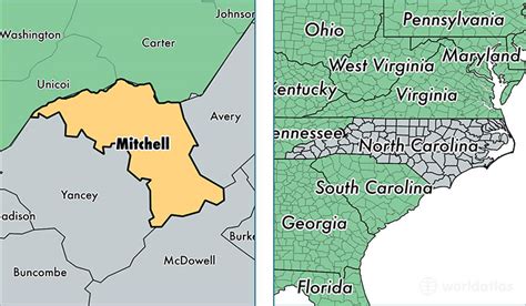 Mitchell County North Carolina Map Of Mitchell County Nc Where Is
