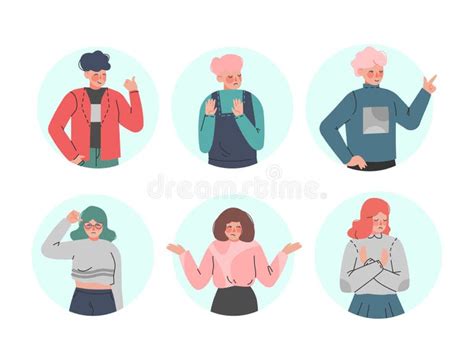 Young Man And Woman Making Positive And Negative Hand Gestures In