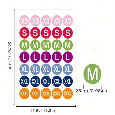 350pcs Pack Self Adhesive Size Specification Dot Serial Number Label Stickers For Shoes And