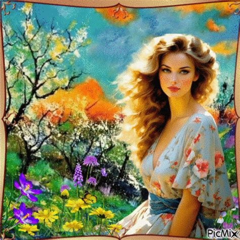 На весенней полянке Free Animated  Picmix