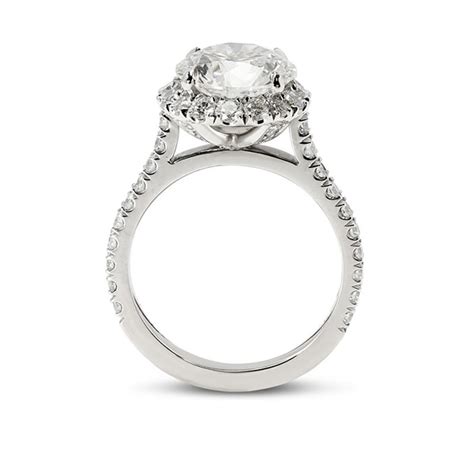 Large Round Diamond Halo Bespoke Engagement Ring Reve Diamonds