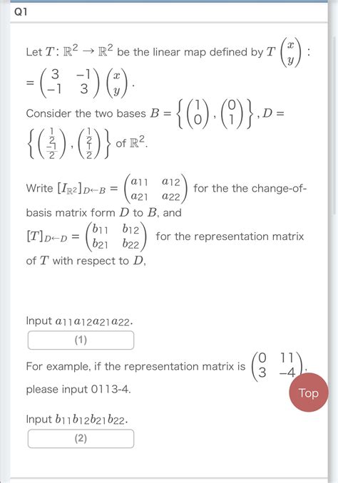 solved let t r2→r2 be the linear map defined by t xy
