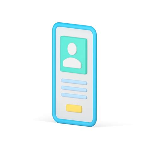 Premium Vector Smartphone Account Personal Profile Application Screen Isometric 3d Icon