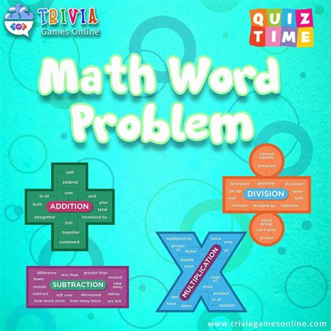 Word Problem Quiz Math Word Problems Word Problems Kindergarten Math