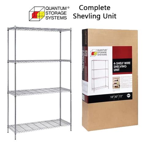 Quantum Storage Rwr72 4 Tier Complete Wire Shelving Unit Available