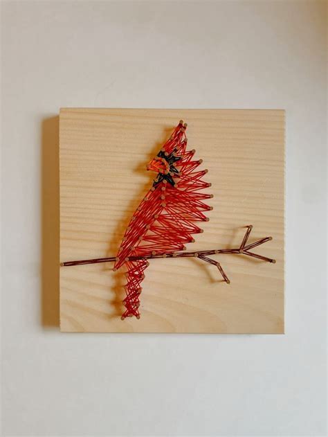 Cardinal Diy String Art Kit Diy Kit String Art Kit Diy Adult Craft