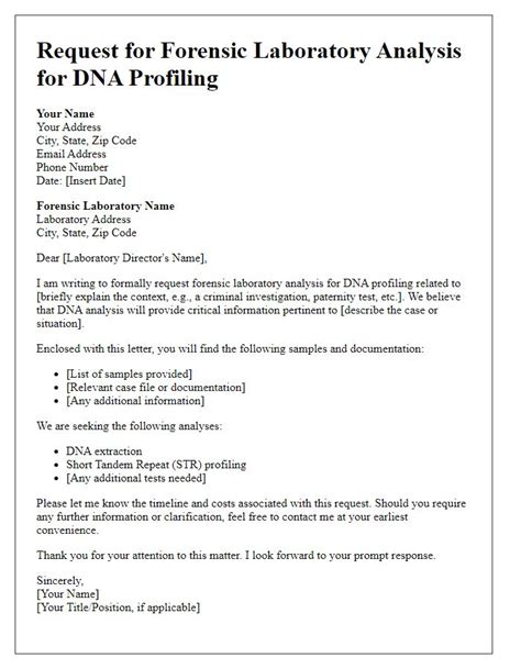 Letter Template For Request Forensic Laboratory Analysis Free Samples In Pdf Letterin