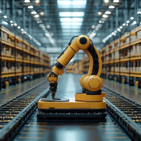 Advanced Automated Robots Enhance Efficiency In A Modern Warehouse