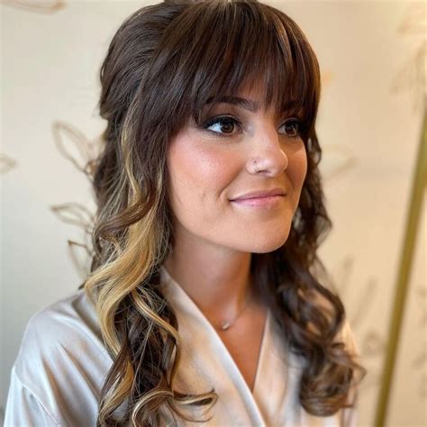 Half Updo Hairstyles With Bangs 20 Half Up Half Down Wedding Guest