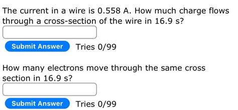 Solved The Current In A Wire Is A How Much Charge Chegg Com
