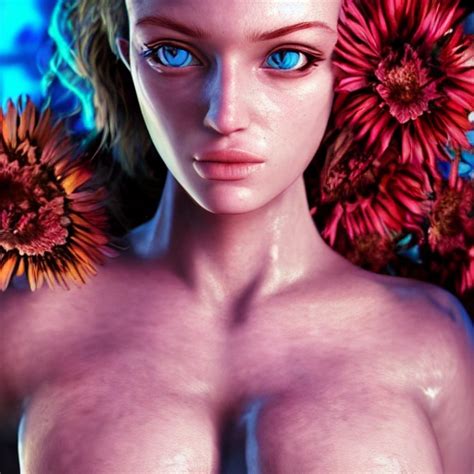 Upper Body Shot Beautiful Woman Pretty Face Perfect Naked Br Arthub Ai