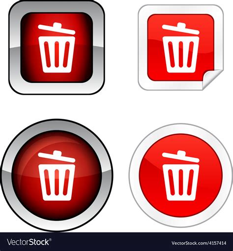 Recycle Bin Button Set Royalty Free Vector Image