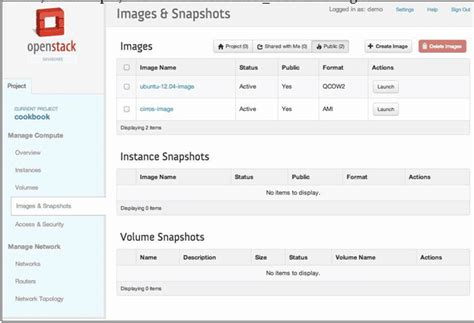 Using Openstack Dashboard To Launch And Terminate Instances