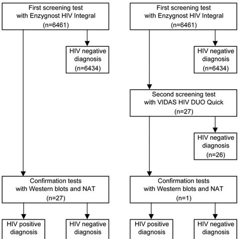 Comparison Of The Results Obtained By Two Hiv Testing Algorithms A Download Scientific
