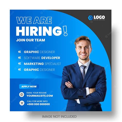 우리는 붉은 색으로 구인 소셜 미디어 게시물 배너 디자인 템플릿을 고용하고 있습니다 프리미엄 벡터