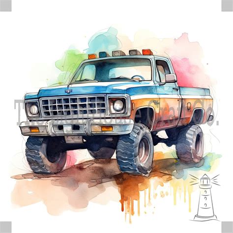 Lifted Pickup Truck Clip Art 12 High Quality S Digital Planner