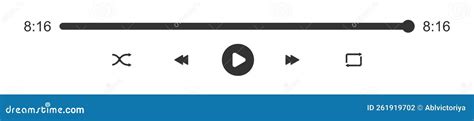 audio or video player progress loading bar with time slider play shuffle rewind fast forward