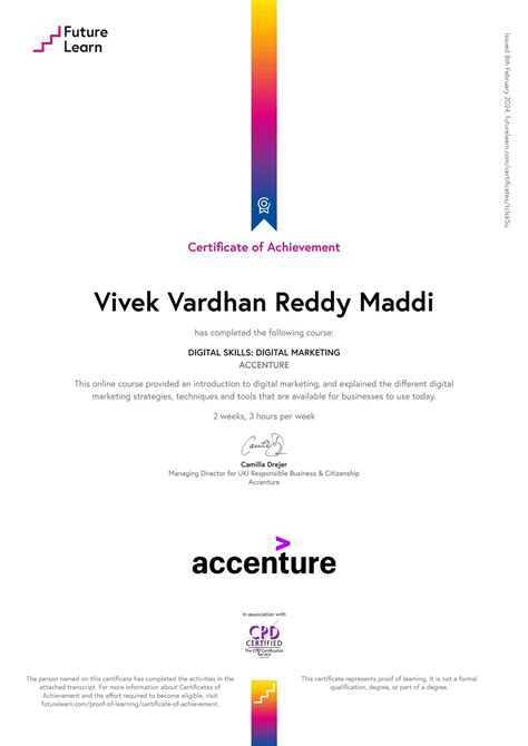 Digitalmarketing Continuouslearning Accenturecertified Maddi Vivek Vardhan Reddy