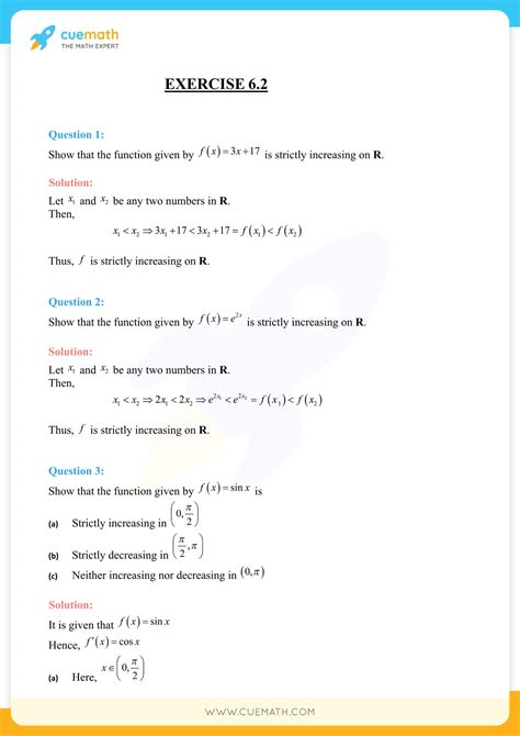 Ncert Solutions For Class 12 Maths Chapter 6 Exercise 62 Application Of Derivatives