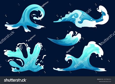 Water Splash Vfx Game Cartoon Video Stock Vector Royalty Free
