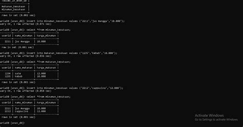 H A N I Cara Mengubah Isi Tabel Database Menggunakan Command Promt