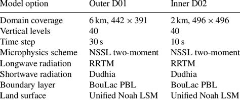 Settings For The Nested Simulations Download Scientific Diagram