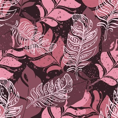 Premium Vector Seamless Feathers Pattern