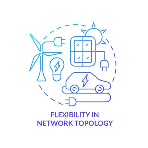 Icon Depicting A Blue Gradient Concept Of Adaptable Network Topology Vector Linear Renewable
