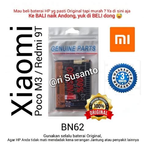 Jual Baterai Xiaomi Poco M Redmi T Bn Mah Asli Original Batere Batre Batrai