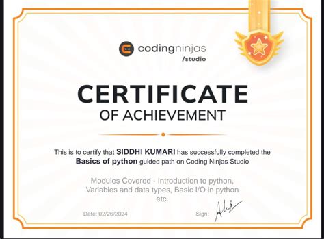 Siddhi Kumari On Linkedin Python Codingninja Newskills Foundationset