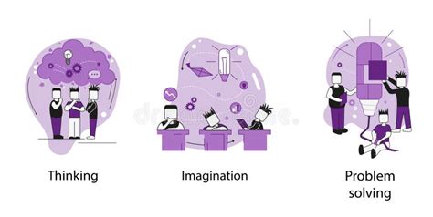 Brain Activity Abstract Concept Vector Illustration Set Stock Vector Illustration Of