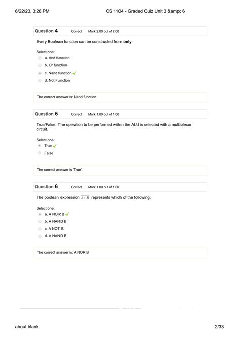 SOLUTION Cs Graded Quiz Unit Studypool