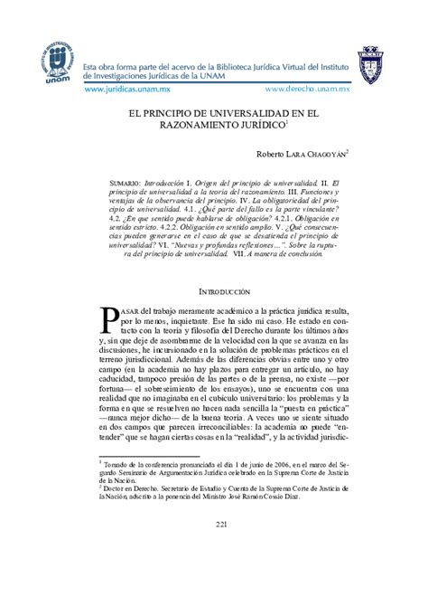 Pdf El Principio De Universalidad En El