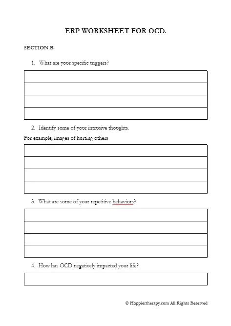 Erp Worksheet For Ocd Happiertherapy