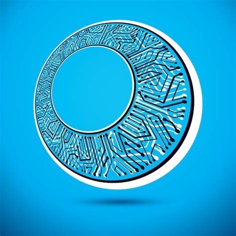 Premium Vector Futuristic Cybernetic Scheme Vector Motherboard Illustration Digital Element