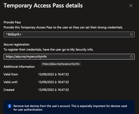temporary access pass tap how to use
