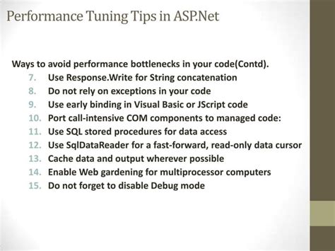 Application Performance Tuning Techniques Ppt Free Download