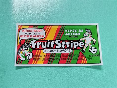 Fruit Stripe Gum Vinyl Sticker Etsy
