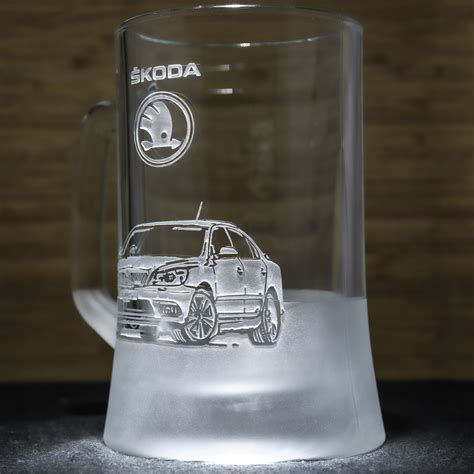 Бокал для Пива с Гравировкой Skoda Octavia Sanddecor — в Категории Бокалы и Фужеры на Bigl