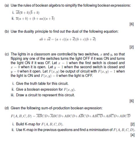 Solved A Use The Rules Of Boolean Algebra To Simplify The