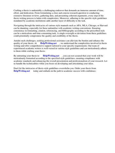 Thesis Style Guidelines Pdf Thesis Apa Style