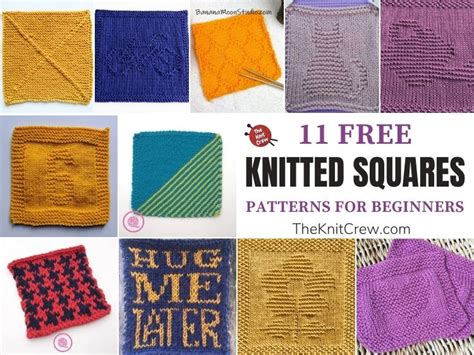 11 Free Knitted Square Patterns For Beginners The Knit Crew