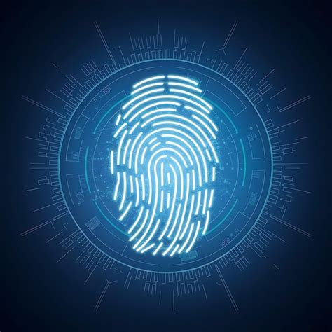 Glowing Digital Fingerprint A Conceptual Representation Of Biometric
