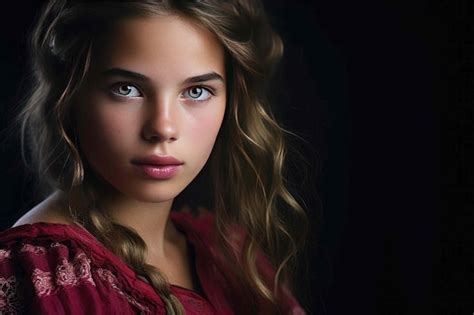 Premium Ai Image Young Lady Wearing Traditional Cerise Clothing